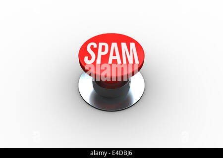 The word spam on digitally generated red push button Stock Photo - Alamy