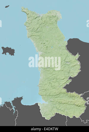 Departement of Manche, France, Relief Map Stock Photo - Alamy