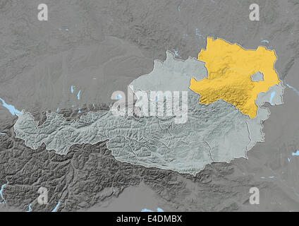 Austria and the State of Lower Austria, Relief Map Stock Photo - Alamy