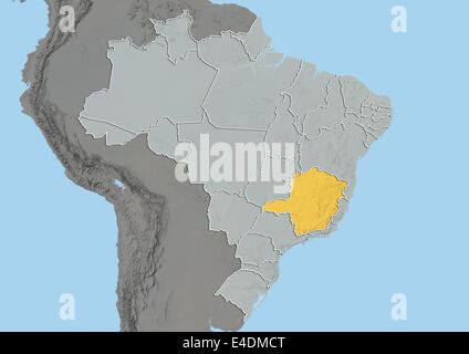 State of Minas Gerais, Brazil, Relief Map Stock Photo - Alamy