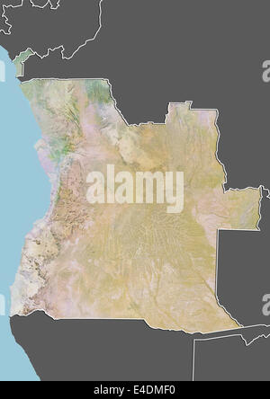 Angola, Relief Map Stock Photo - Alamy