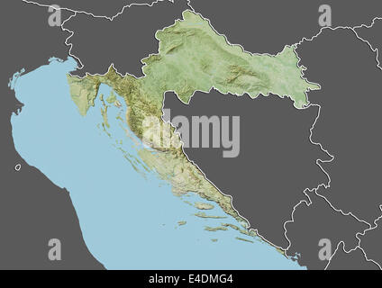 Croatia, Relief Map Stock Photo - Alamy