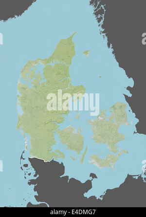 Denmark, Relief Map Stock Photo - Alamy