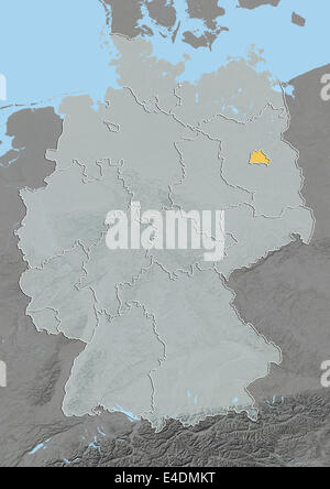Germany and the State of Berlin, Relief Map Stock Photo - Alamy