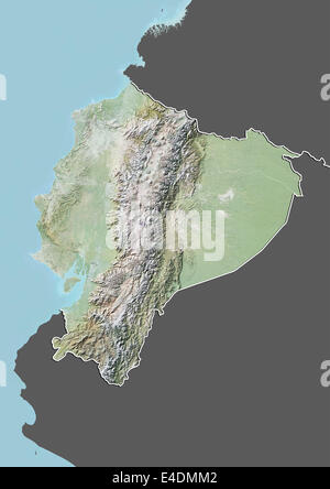 Ecuador, Relief Map With Border and Mask Stock Photo - Alamy