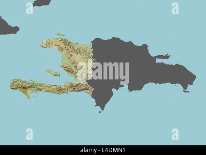Haiti, Relief Map With Border Stock Photo - Alamy