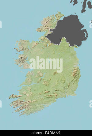 Ireland, Relief Map Stock Photo - Alamy