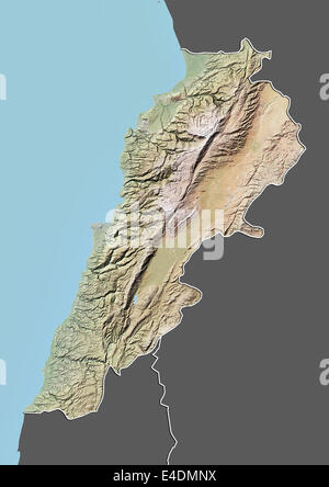 Lebanon, Relief Map Stock Photo - Alamy