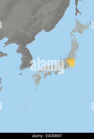 Region of Kanto, Japan, Relief Map Stock Photo - Alamy