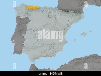 Map of Asturias Stock Photo - Alamy