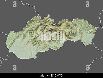 Slovakia, Relief Map with Border Stock Photo: 71607481 - Alamy