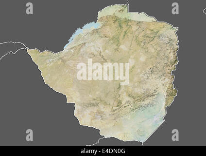 Zimbabwe, Relief Map Stock Photo - Alamy