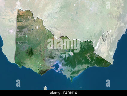 Australia and the State of Victoria, True Colour Satellite Image Stock ...