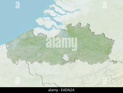 Satellite view of the Belgium coastline Stock Photo - Alamy
