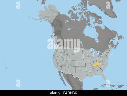 United States and the State of Kentucky, Relief Map Stock Photo - Alamy