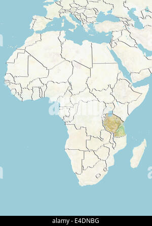 Tanzania, Relief Map with Border Stock Photo: 71607764 - Alamy