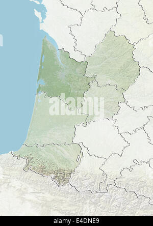 Departement of Gironde, France, Relief Map Stock Photo - Alamy