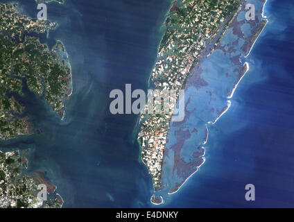 Chesapeake Bay crater, satellite image. Satellite image of Chesapeake ...
