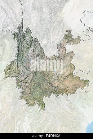Province of Yunnan, China, Relief Map Stock Photo - Alamy