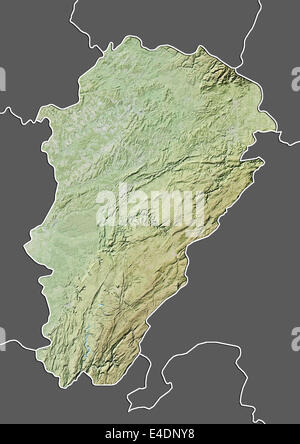 Region of Franche-Comte, France, Relief Map Stock Photo - Alamy