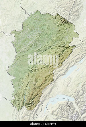 Region of Franche-Comte, France, Relief Map Stock Photo - Alamy