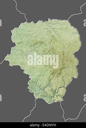 Region of Limousin, France, Relief Map Stock Photo - Alamy