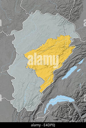Departement of Doubs, France, Relief Map Stock Photo - Alamy