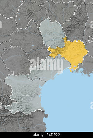 Departement of Gard, France, Relief Map Stock Photo - Alamy