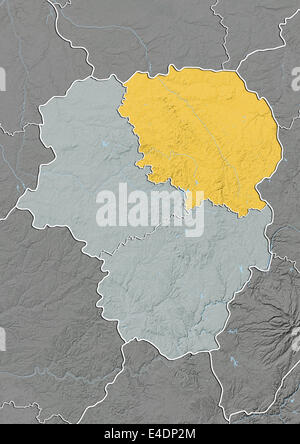 Departement of Creuse, France, Relief Map Stock Photo - Alamy