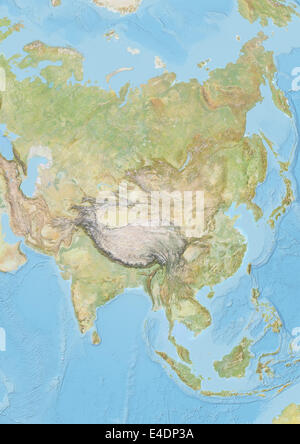 Asia, Relief Map Stock Photo - Alamy