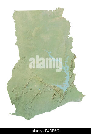 Ghana, shaded relief map Stock Photo: 25410936 - Alamy