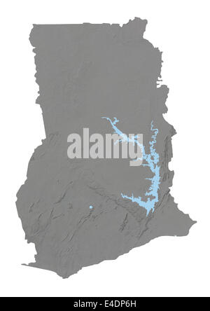 Ghana, shaded relief map Stock Photo: 25410936 - Alamy