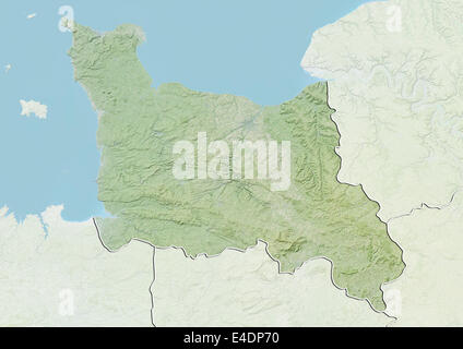 Region of Lower Normandy, France, Relief Map Stock Photo - Alamy