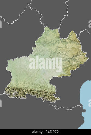 Region of Midi-Pyrenees, France, Relief Map Stock Photo - Alamy