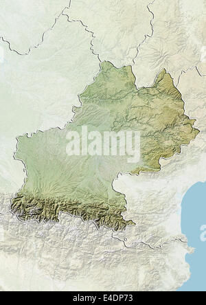 Region of Midi-Pyrenees, France, Relief Map Stock Photo - Alamy