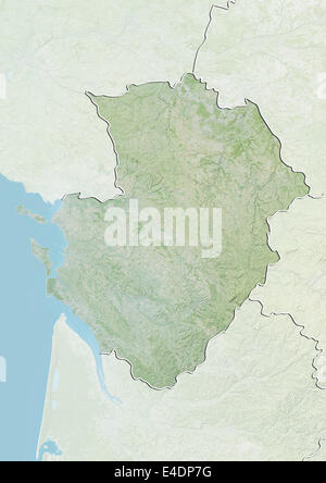 Region of Poitou-Charentes, France, Relief Map Stock Photo - Alamy