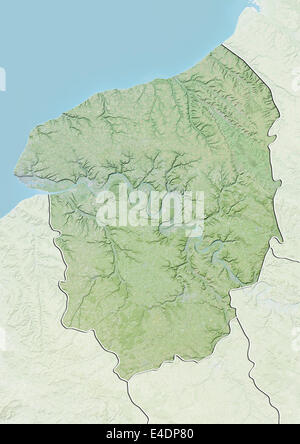 Region of Upper Normandy, France, Relief Map Stock Photo - Alamy
