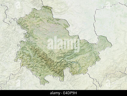 State of Thuringia, Germany, Relief Map Stock Photo - Alamy
