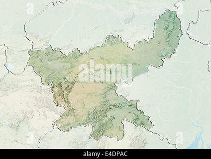 India and the State of Jharkhand, Relief Map Stock Photo - Alamy