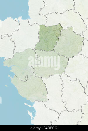 Departement of Mayenne, France, Relief Map Stock Photo - Alamy