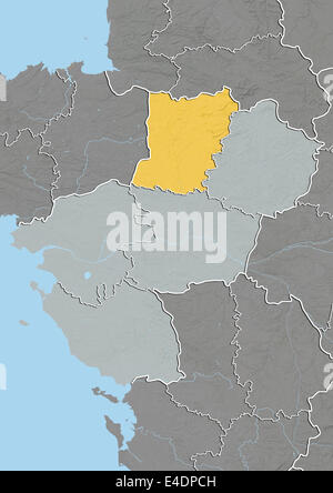 Departement of Mayenne, France, Relief Map Stock Photo - Alamy