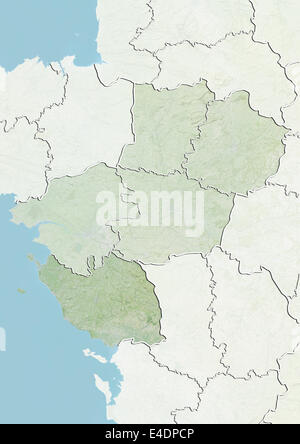 Departement of Vendee, France, Relief Map Stock Photo - Alamy