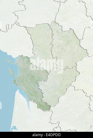 Departement of Charente-Maritime, France, Relief Map Stock Photo - Alamy