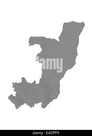 Republic of The Congo, Relief Map With Border and Mask Stock Photo - Alamy