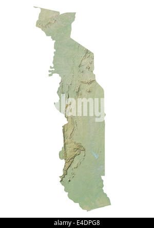 Togo, Relief Map with Border Stock Photo - Alamy