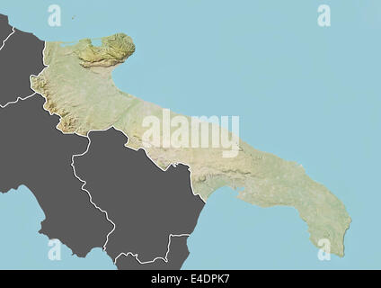 Region of Apulia, Italy, Relief Map Stock Photo - Alamy