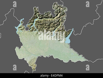 Region of Lombardy, Italy, Relief Map Stock Photo: 71603285 - Alamy
