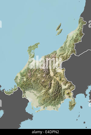 Region of Chubu, Japan, Relief Map Stock Photo - Alamy