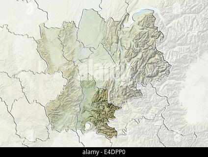 Departement of Drome, France, Satellite Image With Bump Effect Stock ...