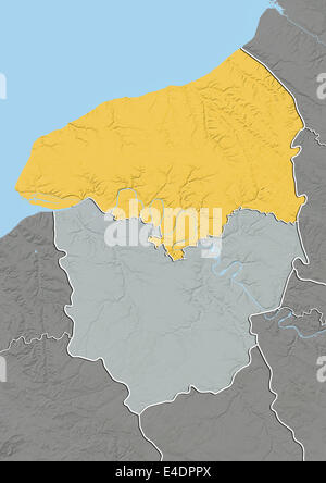 Departement of Seine-Maritime, France, Relief Map Stock Photo - Alamy